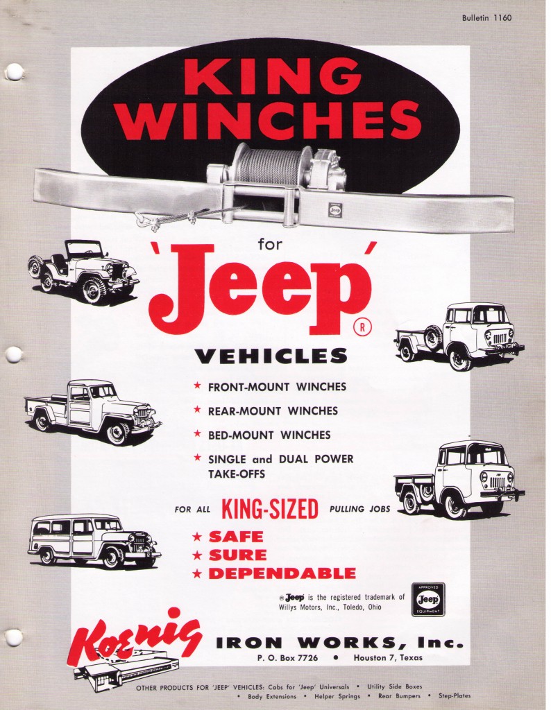 Koenig King Winches and PTO 1960 - Jeep Willys World