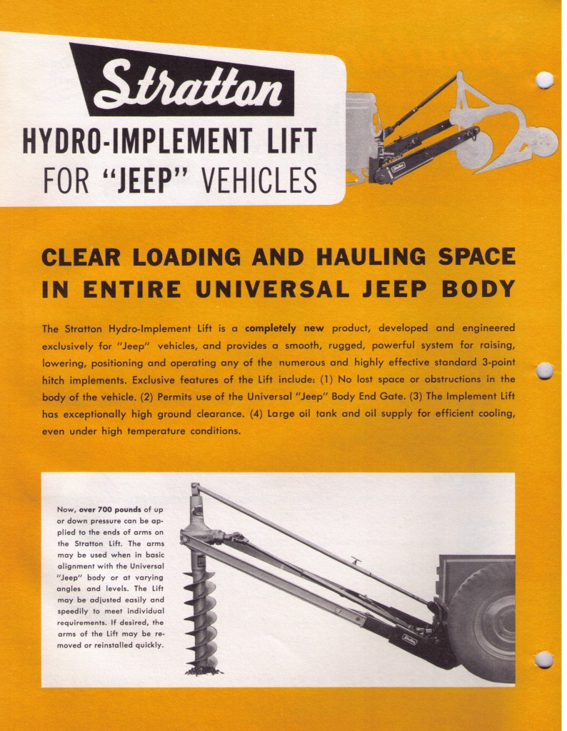 Stratton Hydro Implement Lift - Jeep Willys World