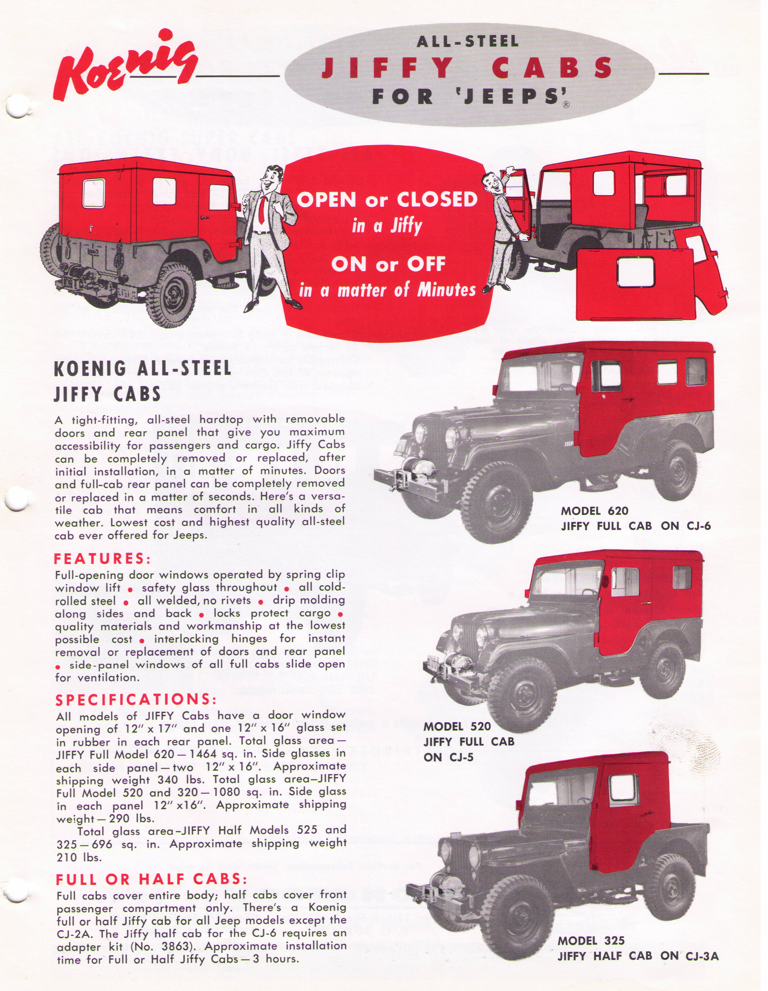 Koenig Super Cab Half and Full Top - Jeep Willys World